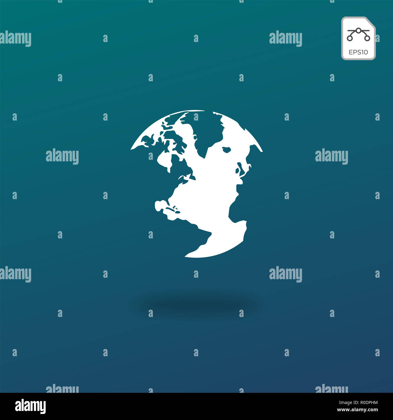 Earth globes isolated on white background. Flat planet Earth icon ...