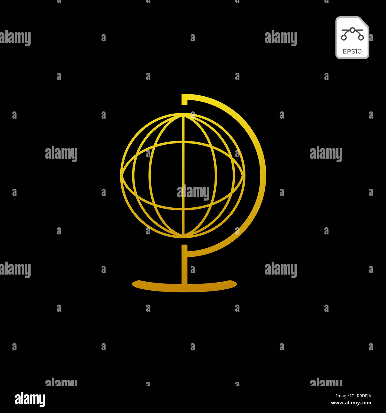 Gold globe icon. Glossy Earth business industry vector concept ...