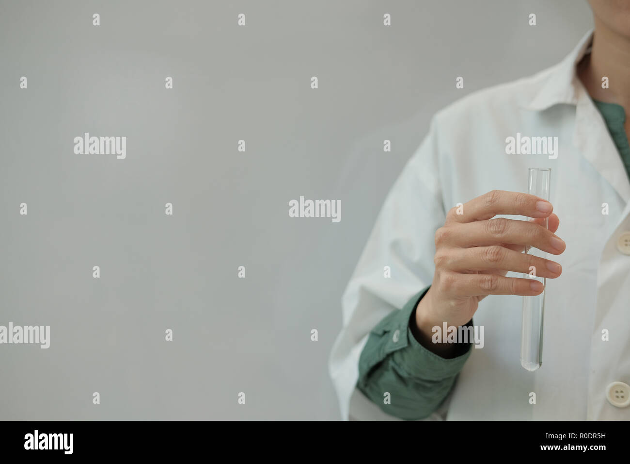 scientist working with test tube. researcher doing research ...