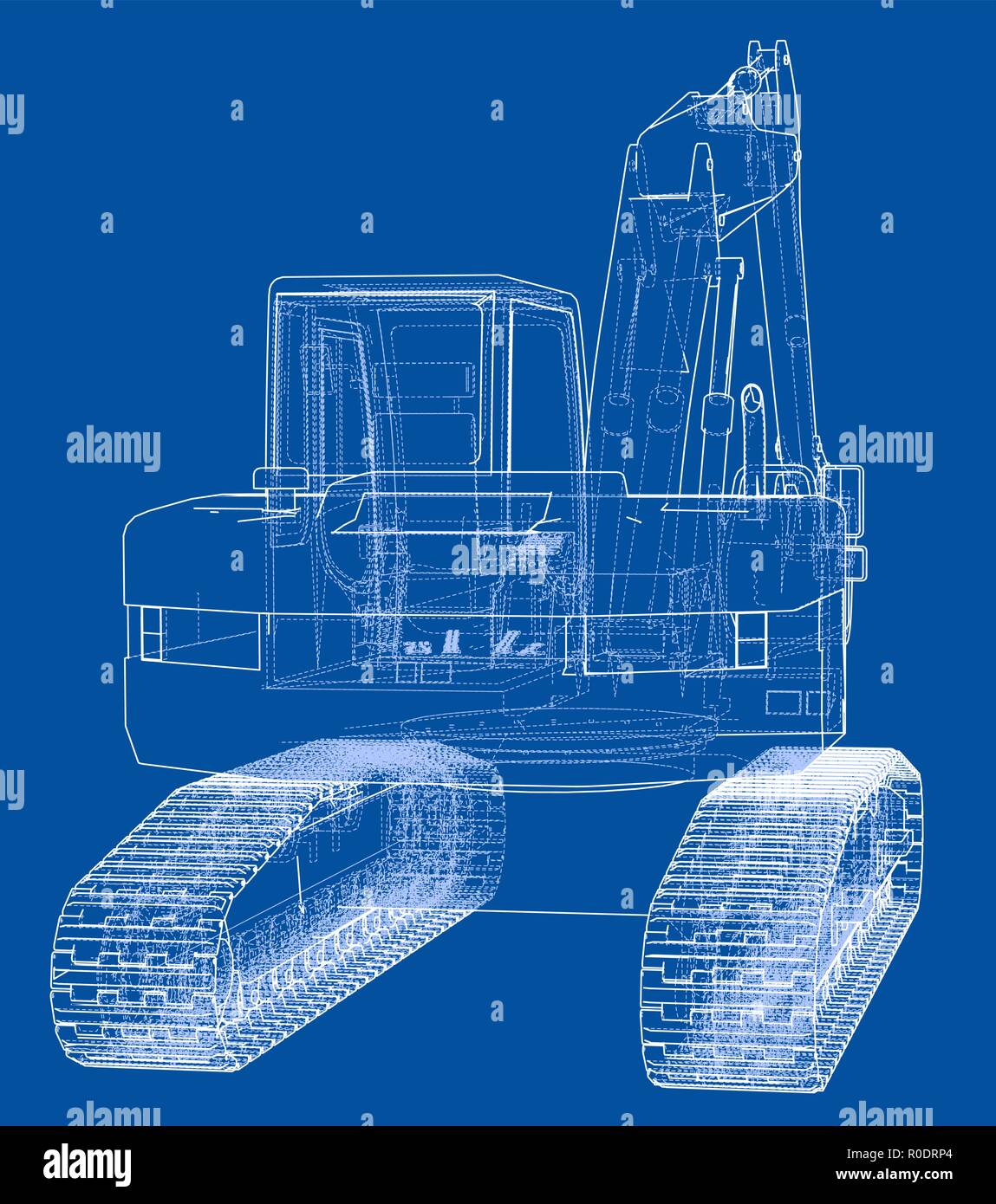 Excavator concept outline. Vector Stock Vector Image & Art - Alamy