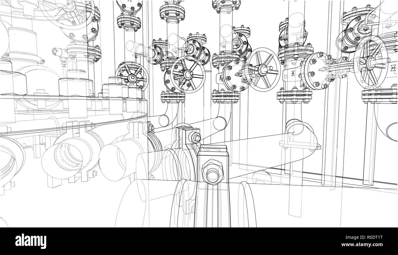 Sketch of industrial equipment. Vector Stock Vector Image & Art - Alamy