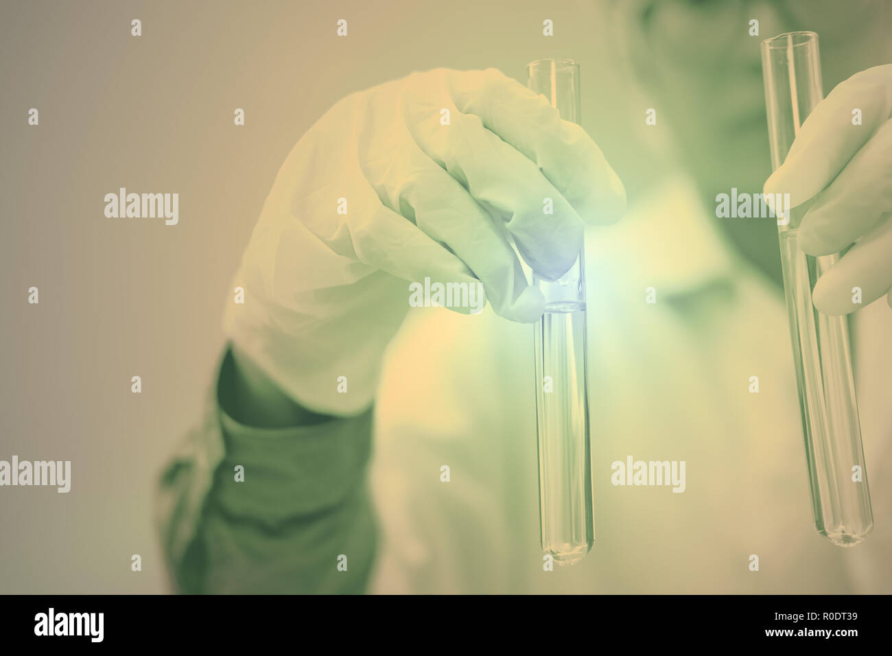 scientist working with test tube. researcher doing research ...