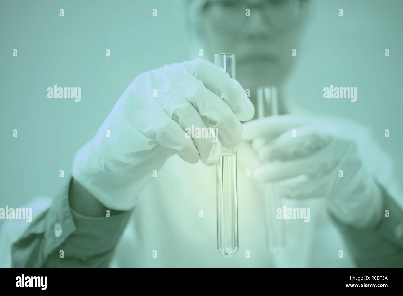 scientist working with test tube. researcher doing research ...