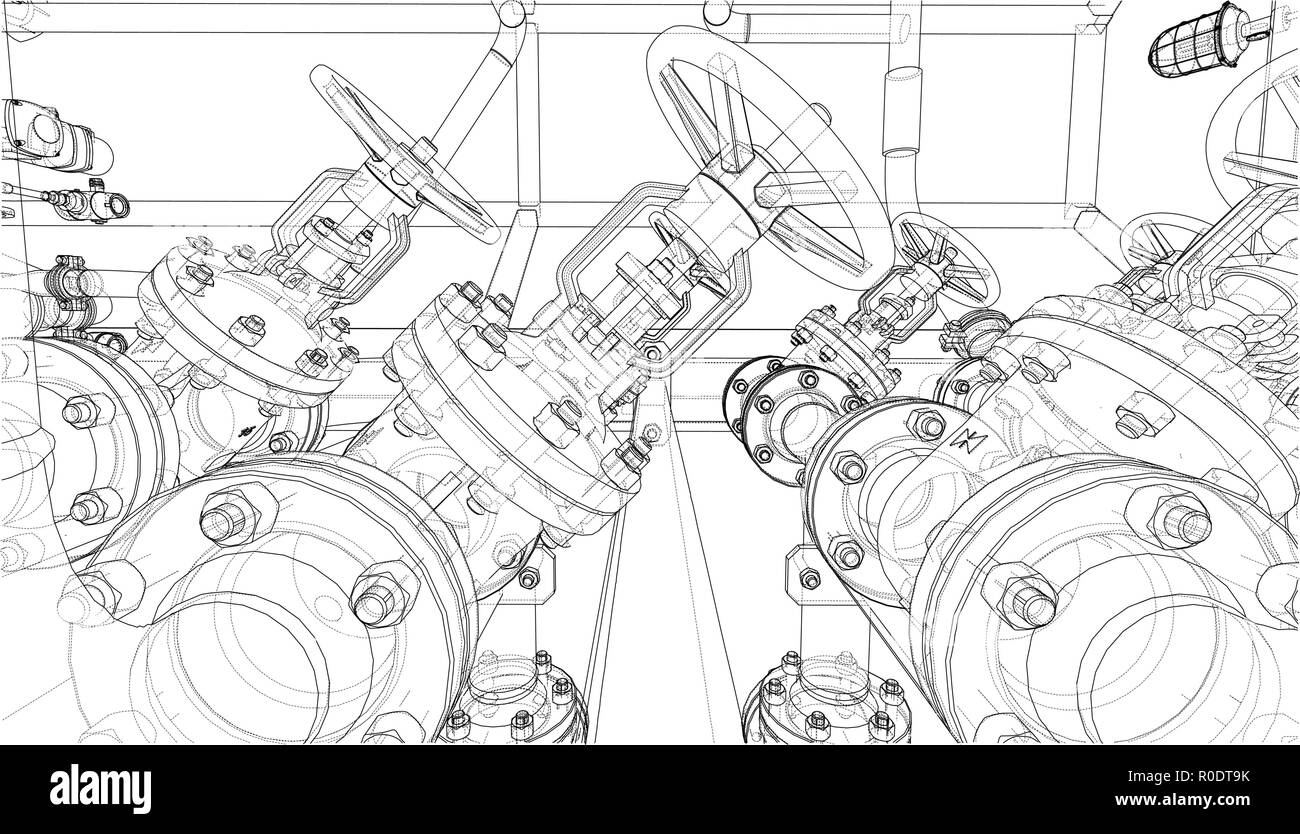 Sketch of industrial equipment. Vector Stock Vector Image & Art - Alamy
