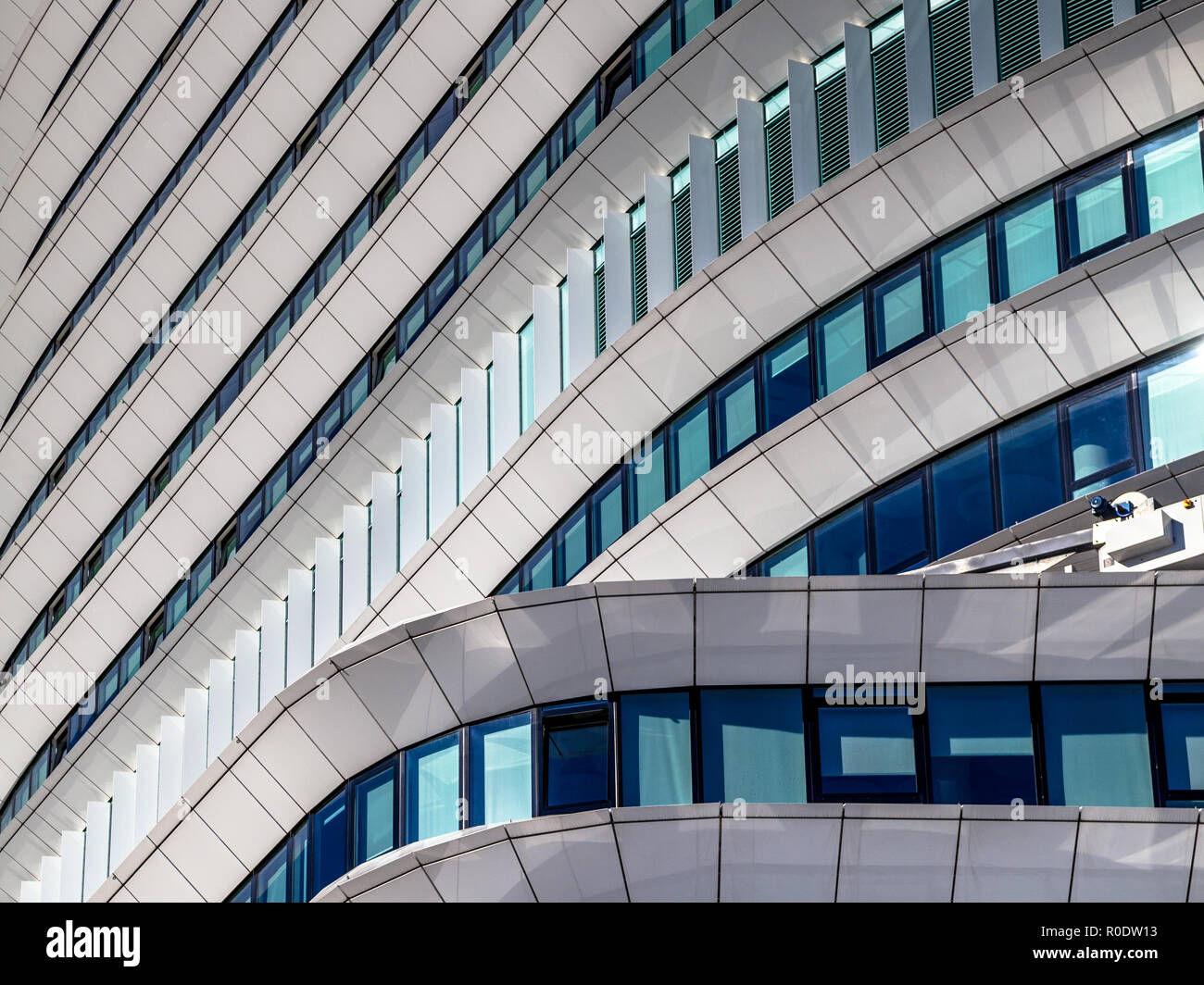 Geometric architectural details of a contemporary office building in ...