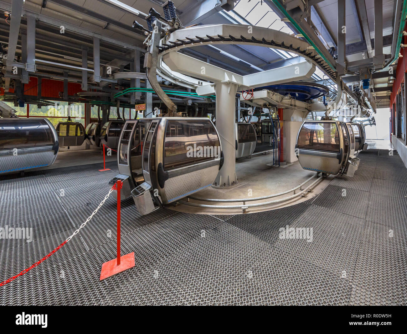 Cable car station interior in Italian Alps Dolomites Stock Photo - Alamy