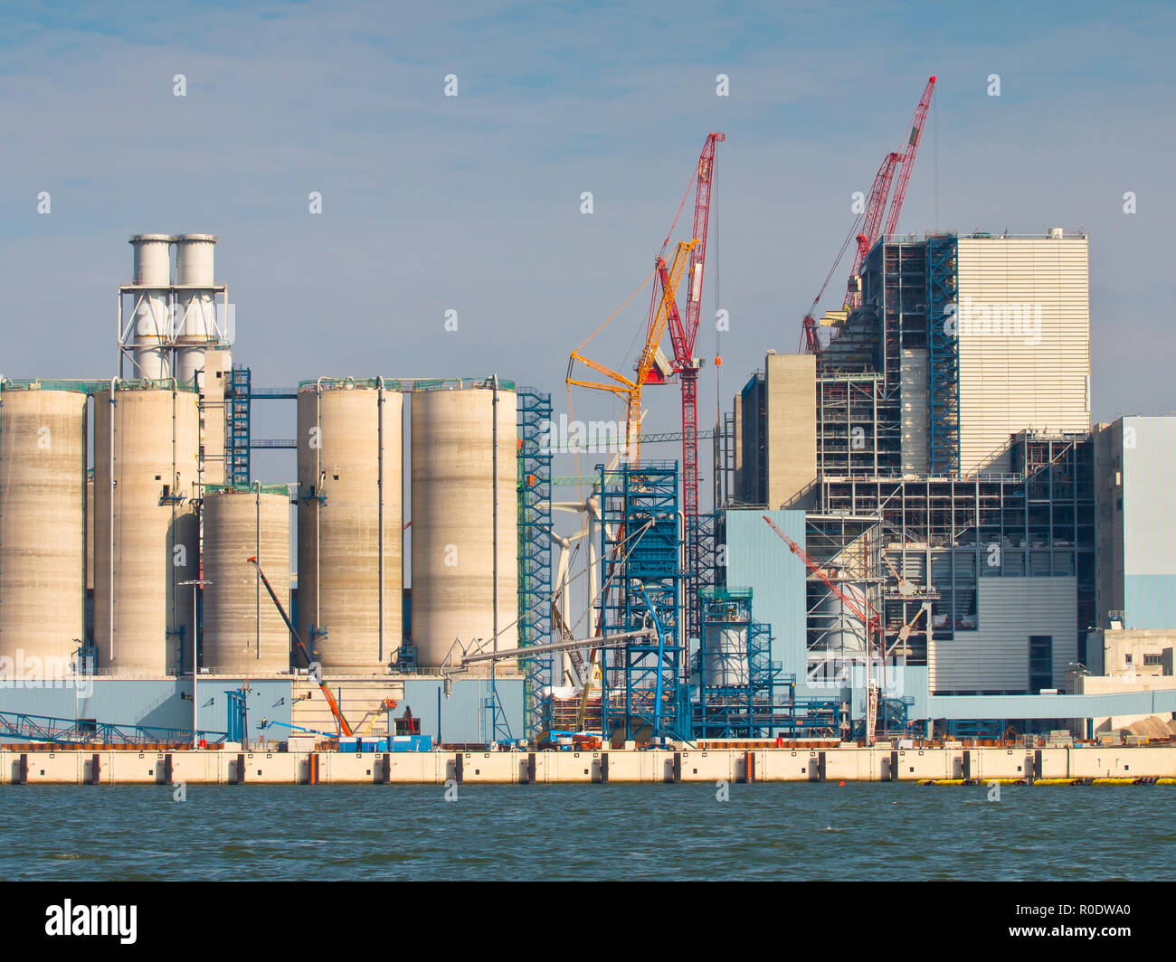 Building Activity at a New Coal Fired Electric Power Plant Construction ...