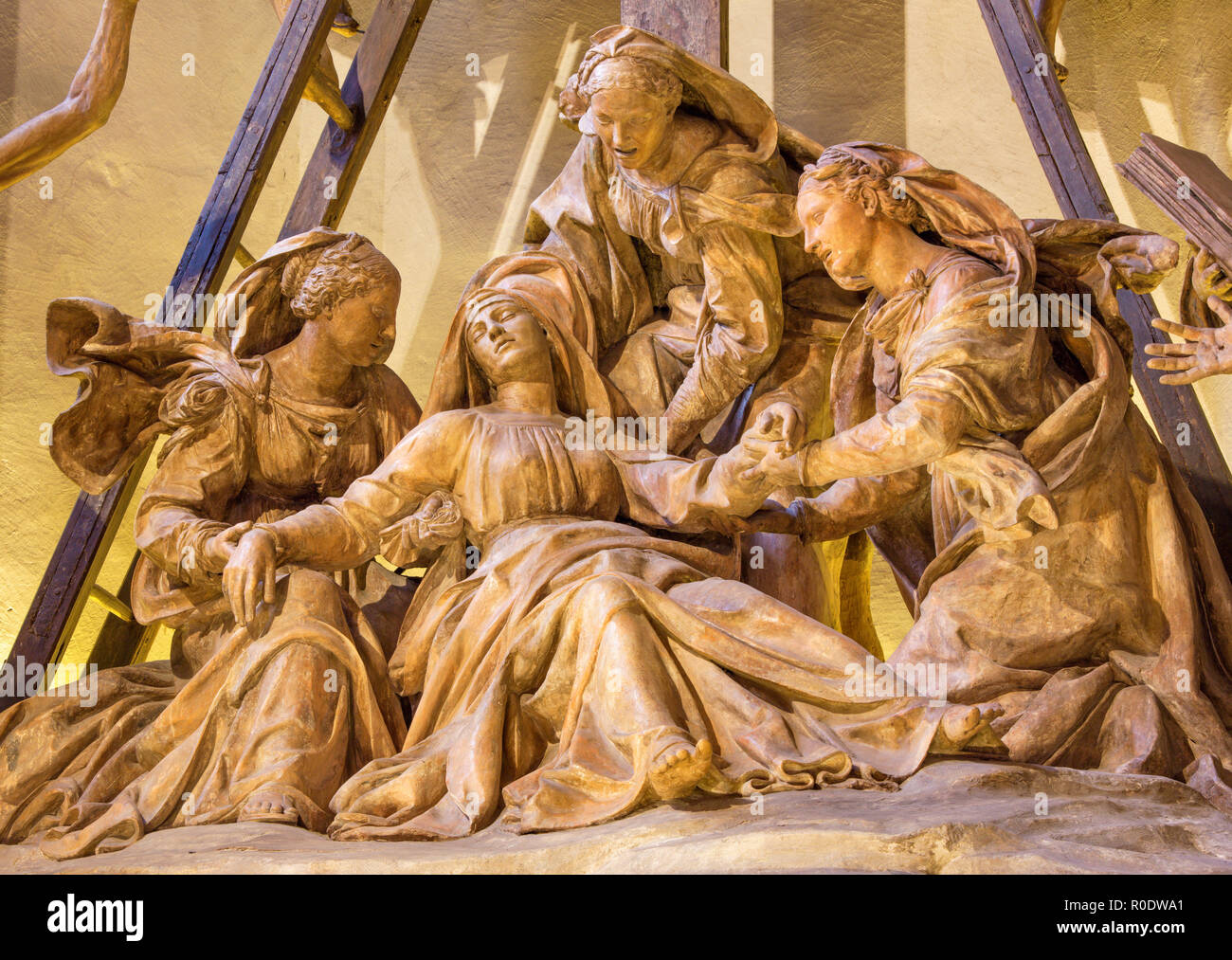 REGGIO EMILIA, ITALY - APRIL 14, 2018: The detail from sculptural group ...