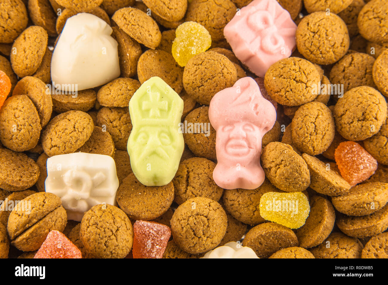Sinterklaas background with pepernoten and sweets for dutch ...