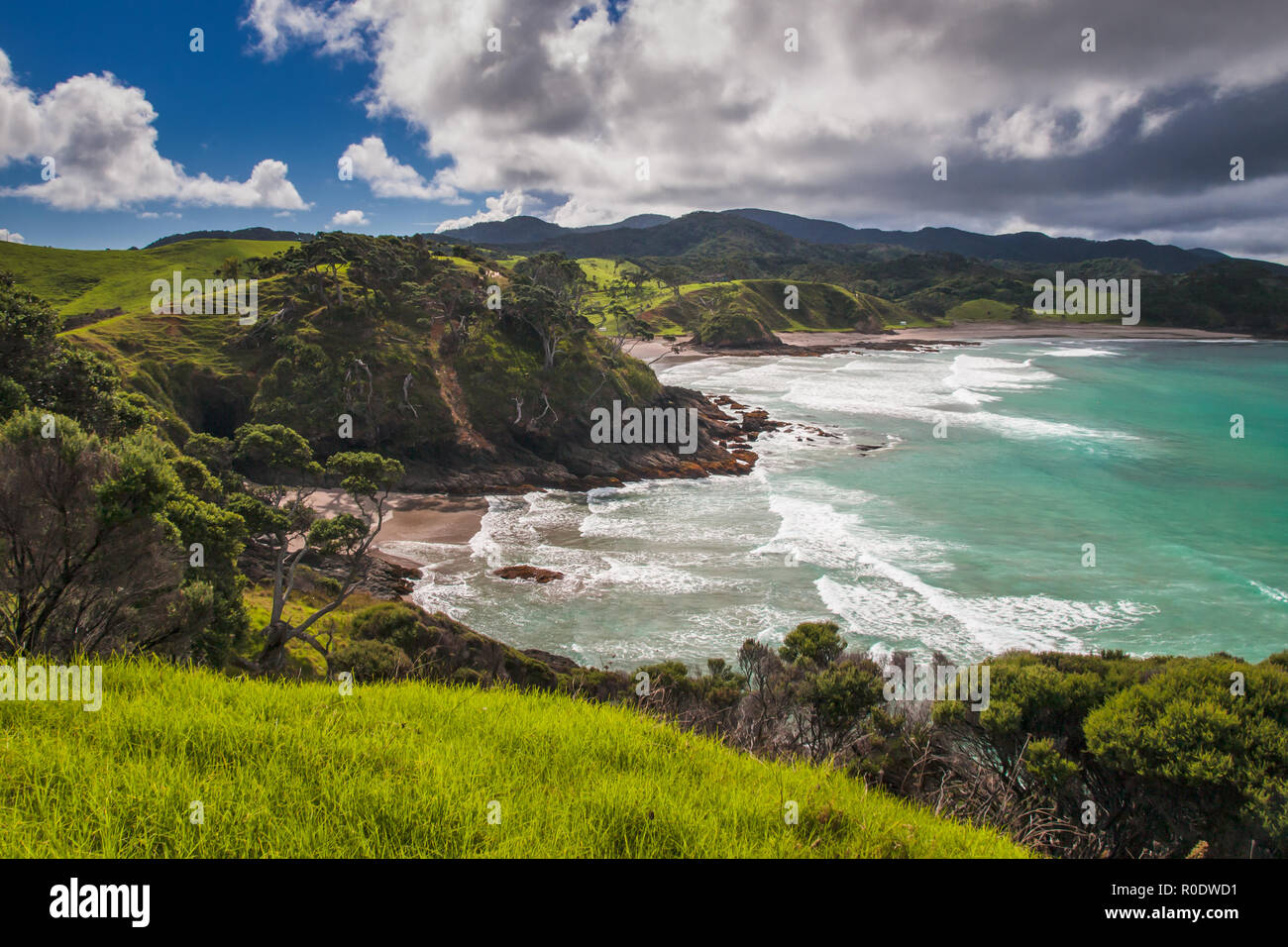 Sand, Rock and Surf at Bay of Islands Stock Photo - Alamy