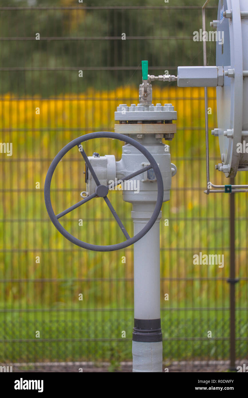 Valve Wheel at a Natural Gas Depot Stock Photo - Alamy