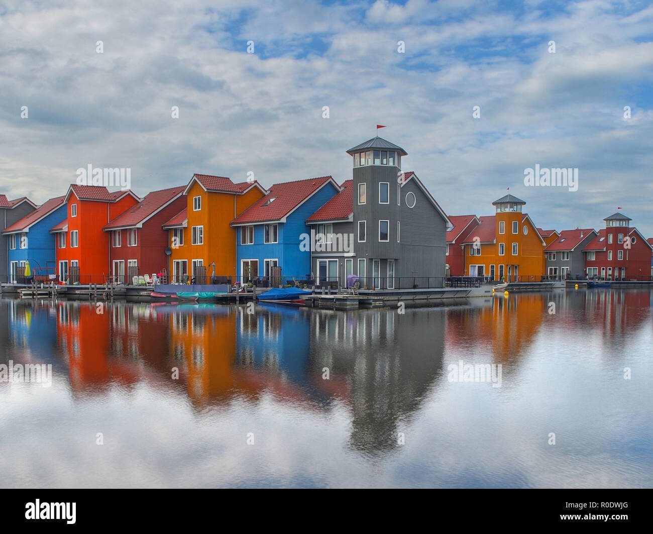 colorful houses on waterfront Stock Photo - Alamy