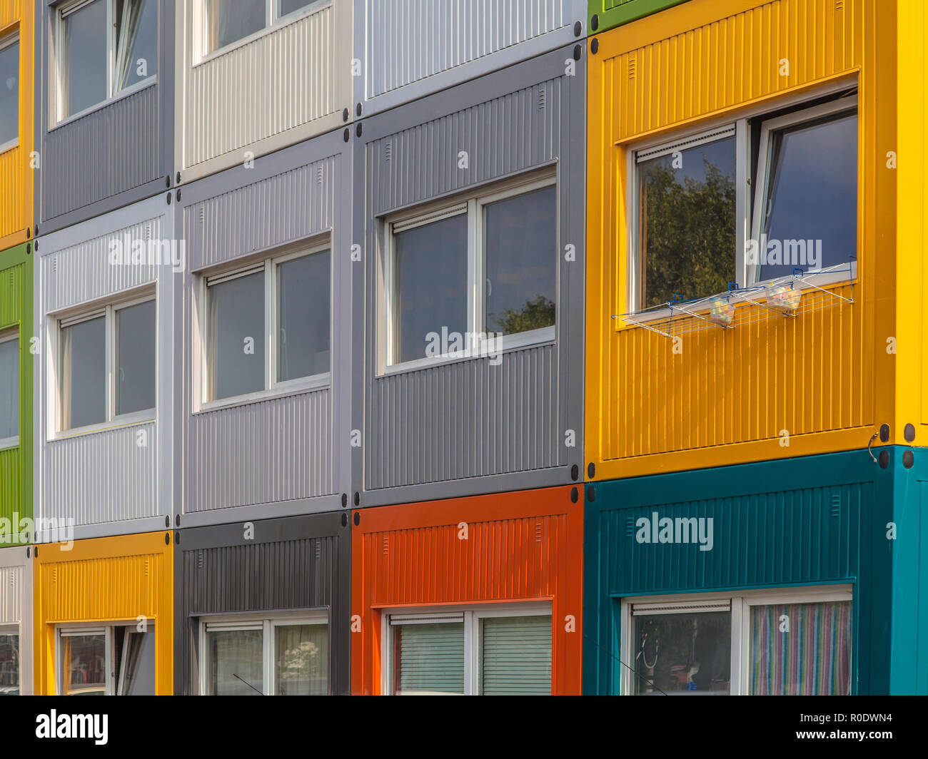 House Block Apartments in Varied Colors in Amsterdam, The Netherlands ...