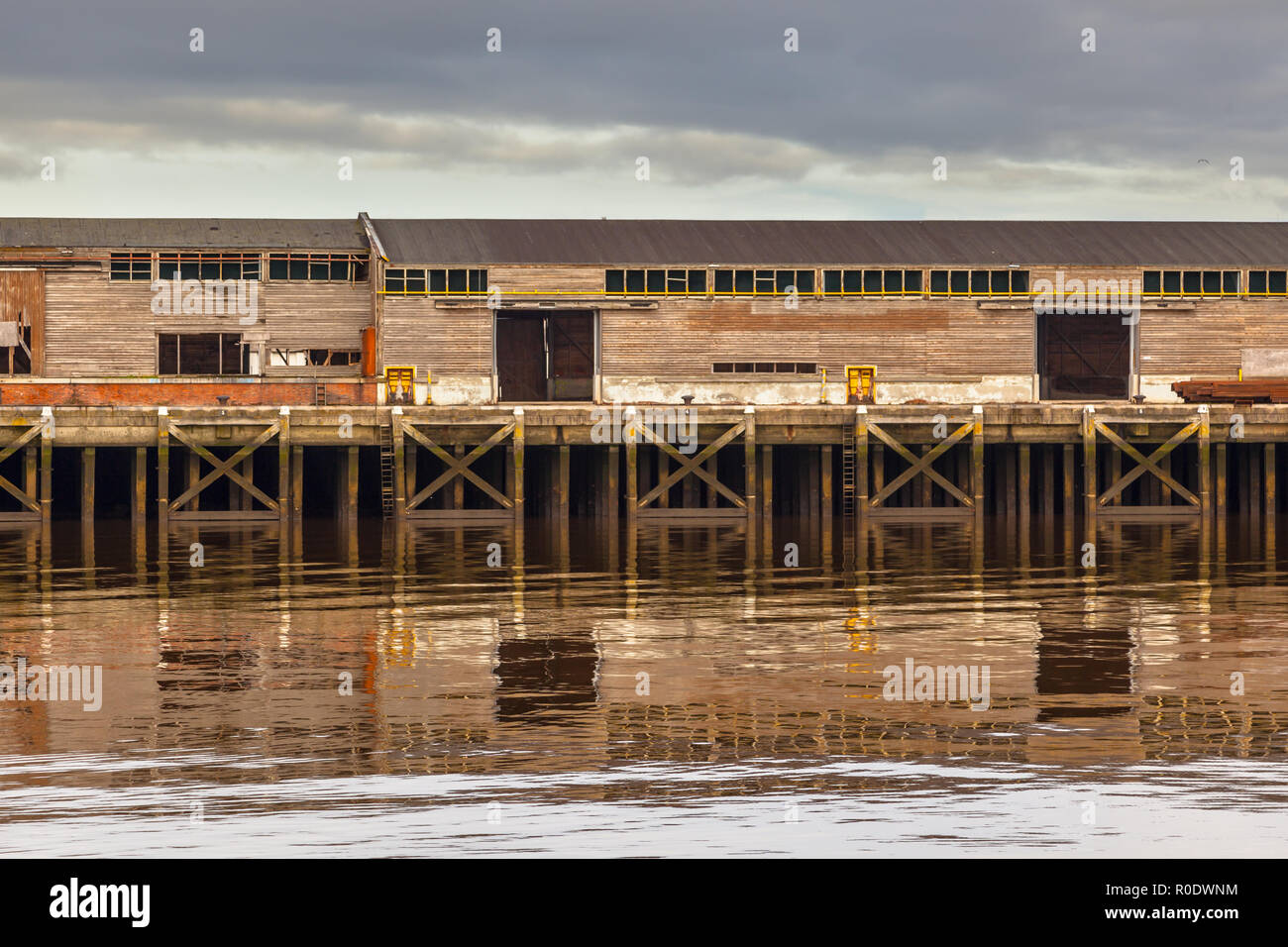 Old Wooden Harbor Buildings in Delfzijl Stock Photo - Alamy