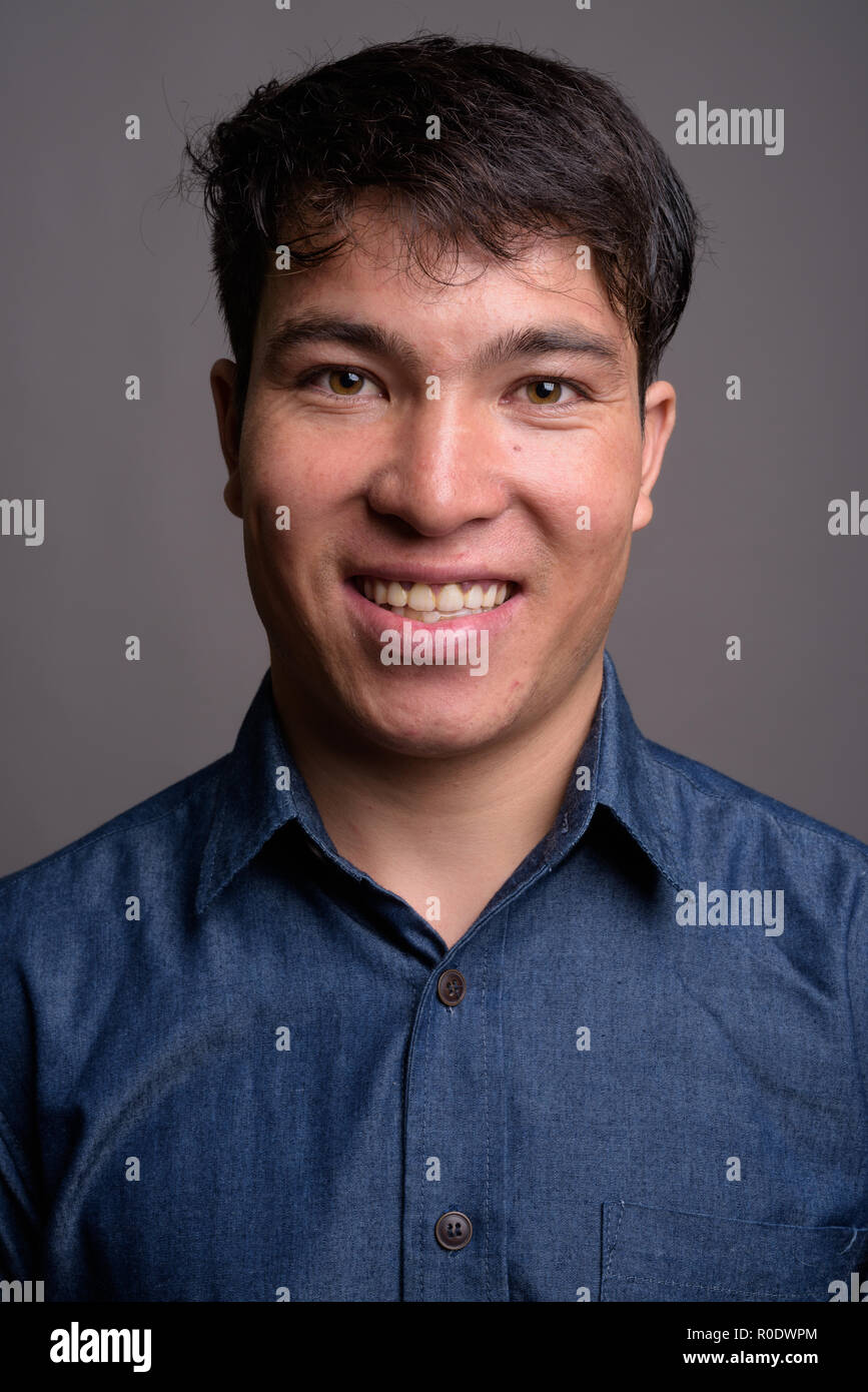 Closeup man wearing blue hi-res stock photography and images - Alamy