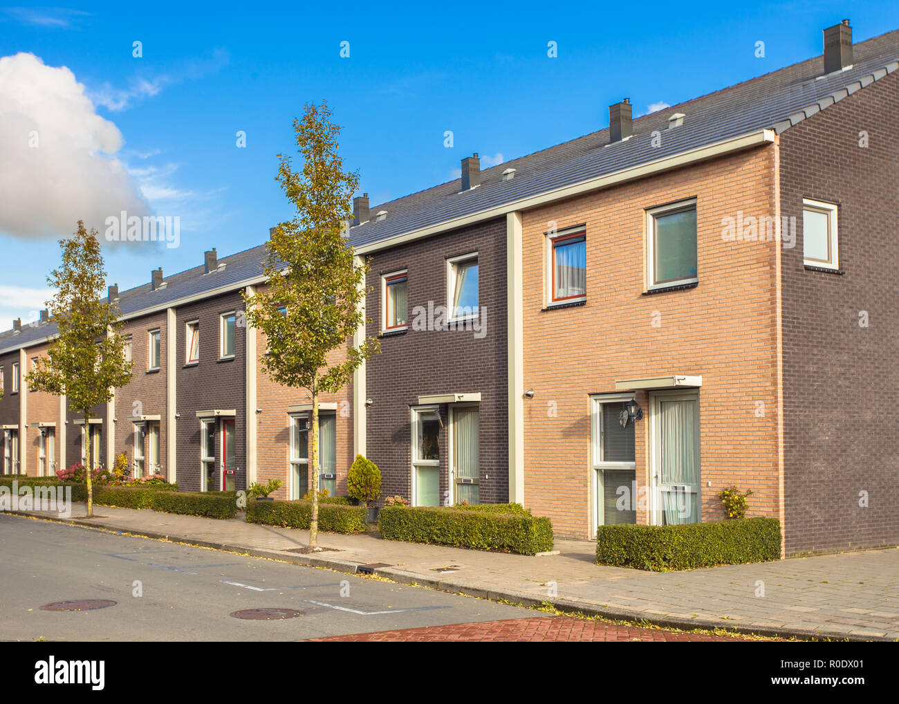 Street of Modern Family Houses in Europe Stock Photo - Alamy