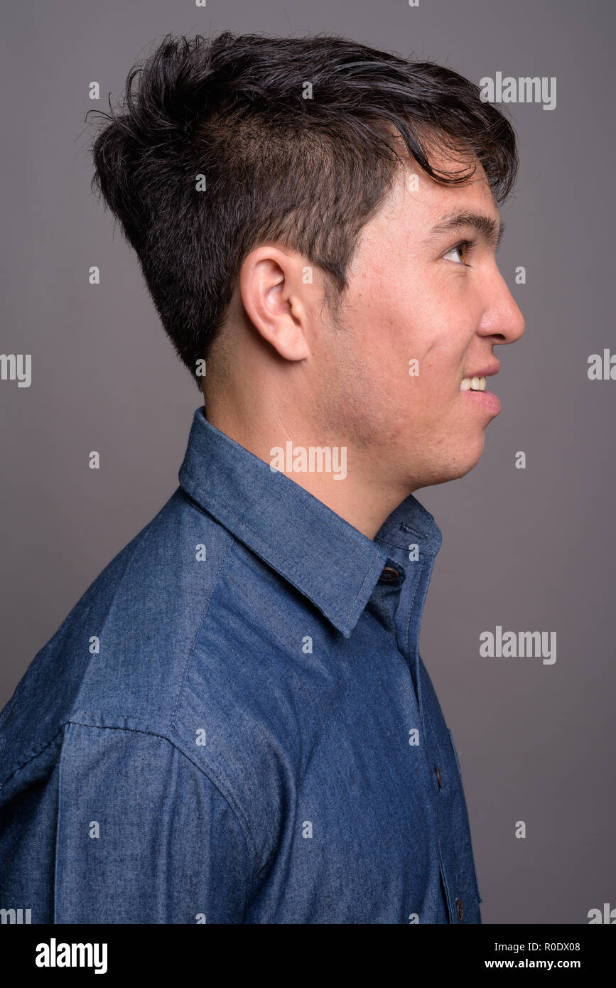 Closeup profile view happy asian hi-res stock photography and images ...