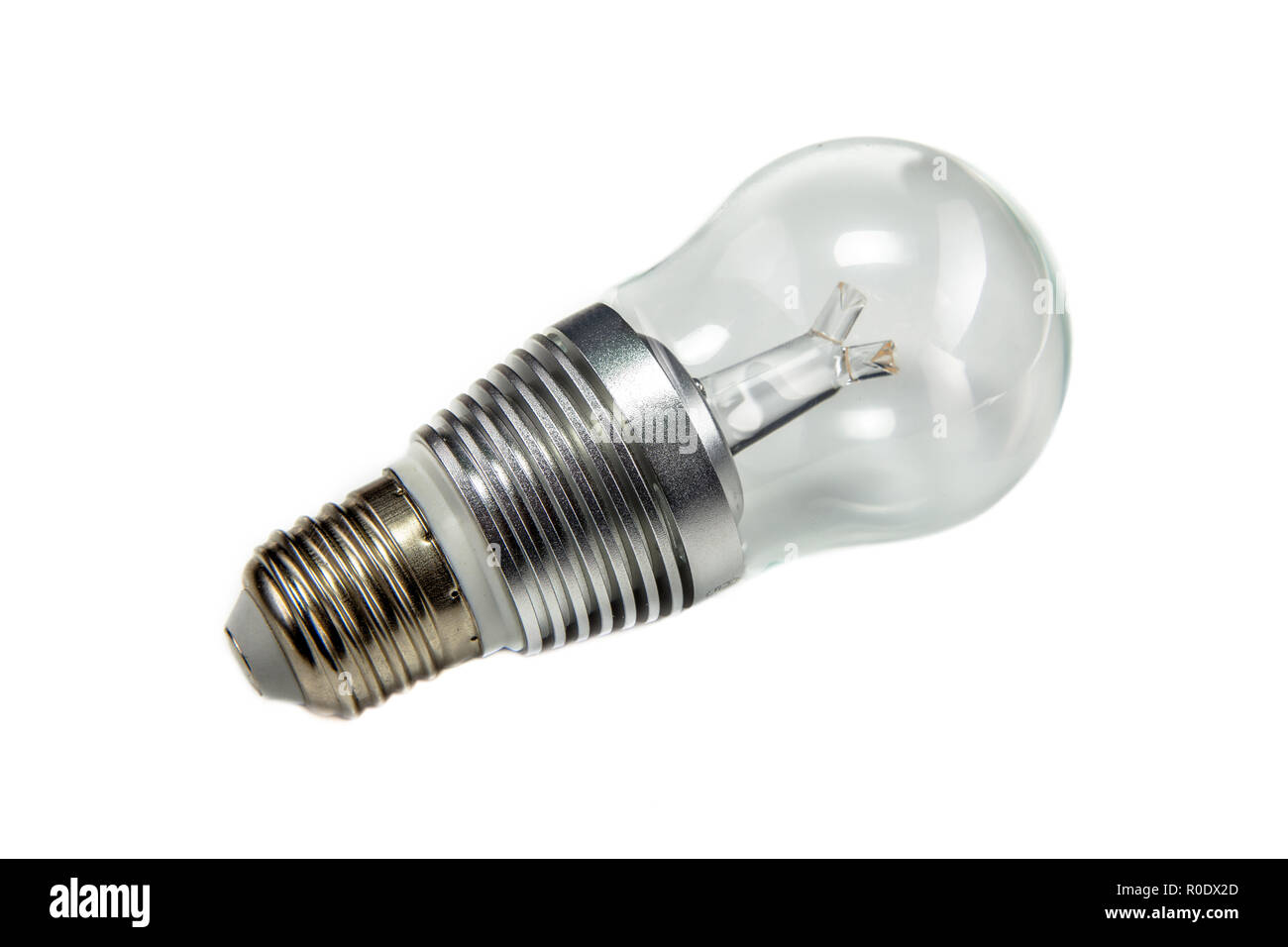 High power LED bulb with conductor on white background Stock Photo - Alamy