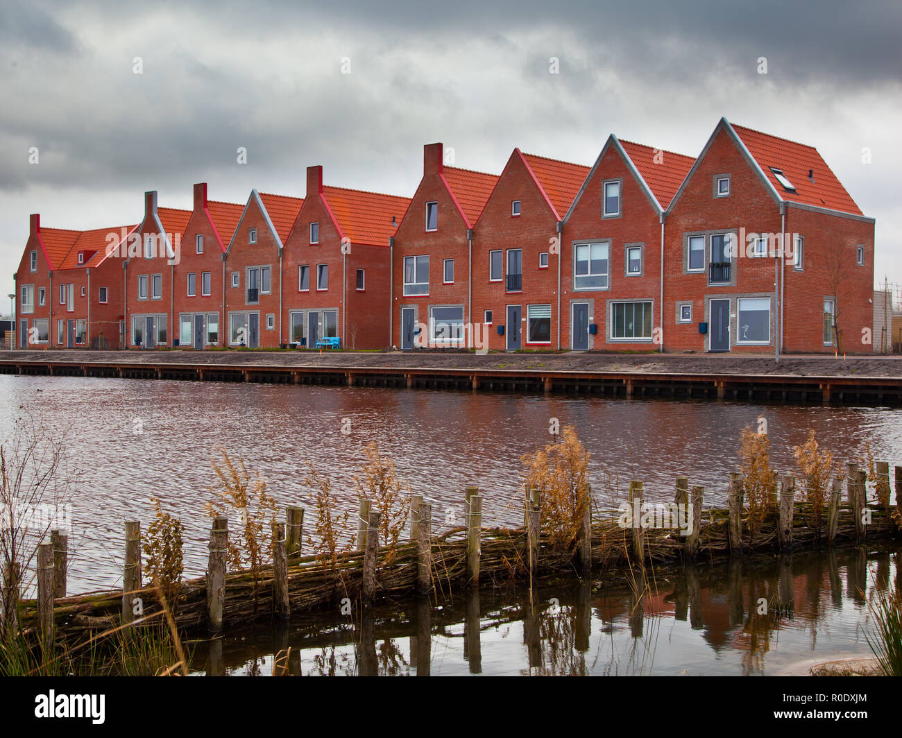 Street with New Modern Houses in an Urban Area in the Netherlands Stock ...