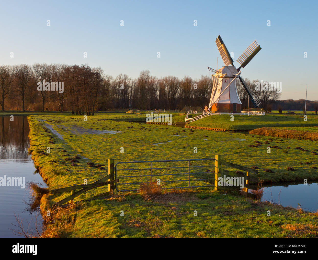 White wooden windmill hi-res stock photography and images - Alamy