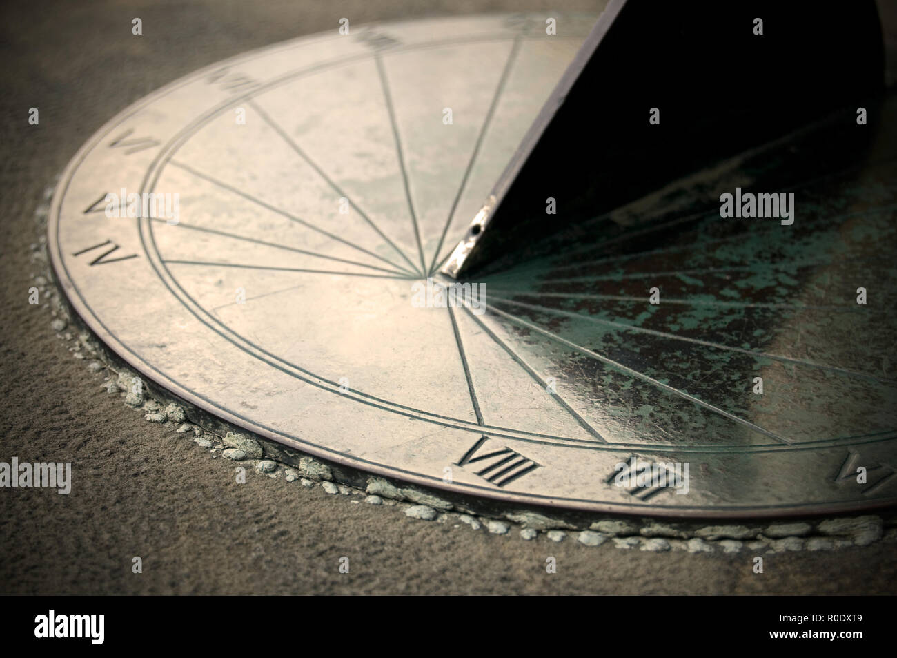 Beautiful Metallic Sundial with Roman Numbers Stock Photo - Alamy