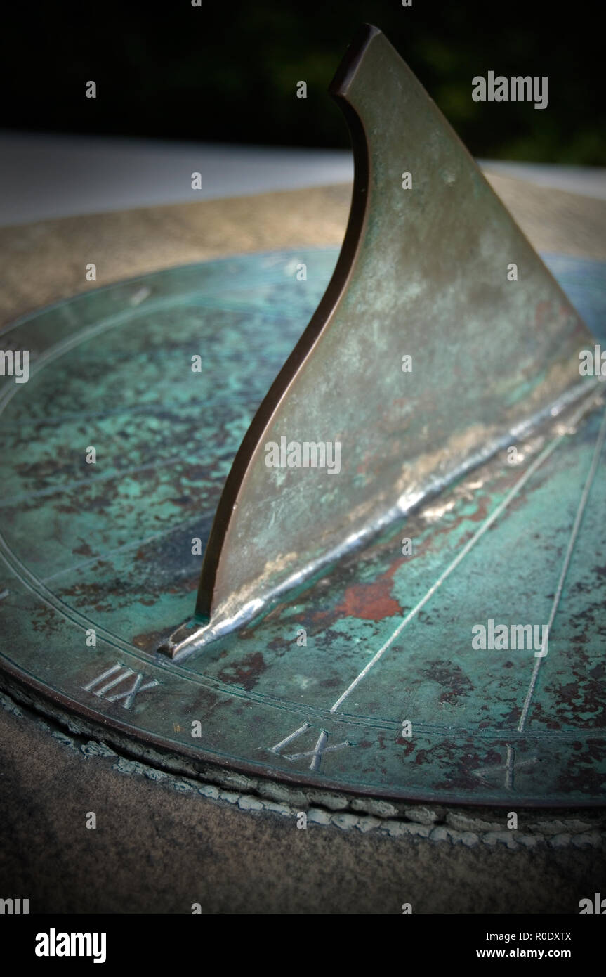 Beautiful Metallic Sundial with Roman Numbers Stock Photo - Alamy