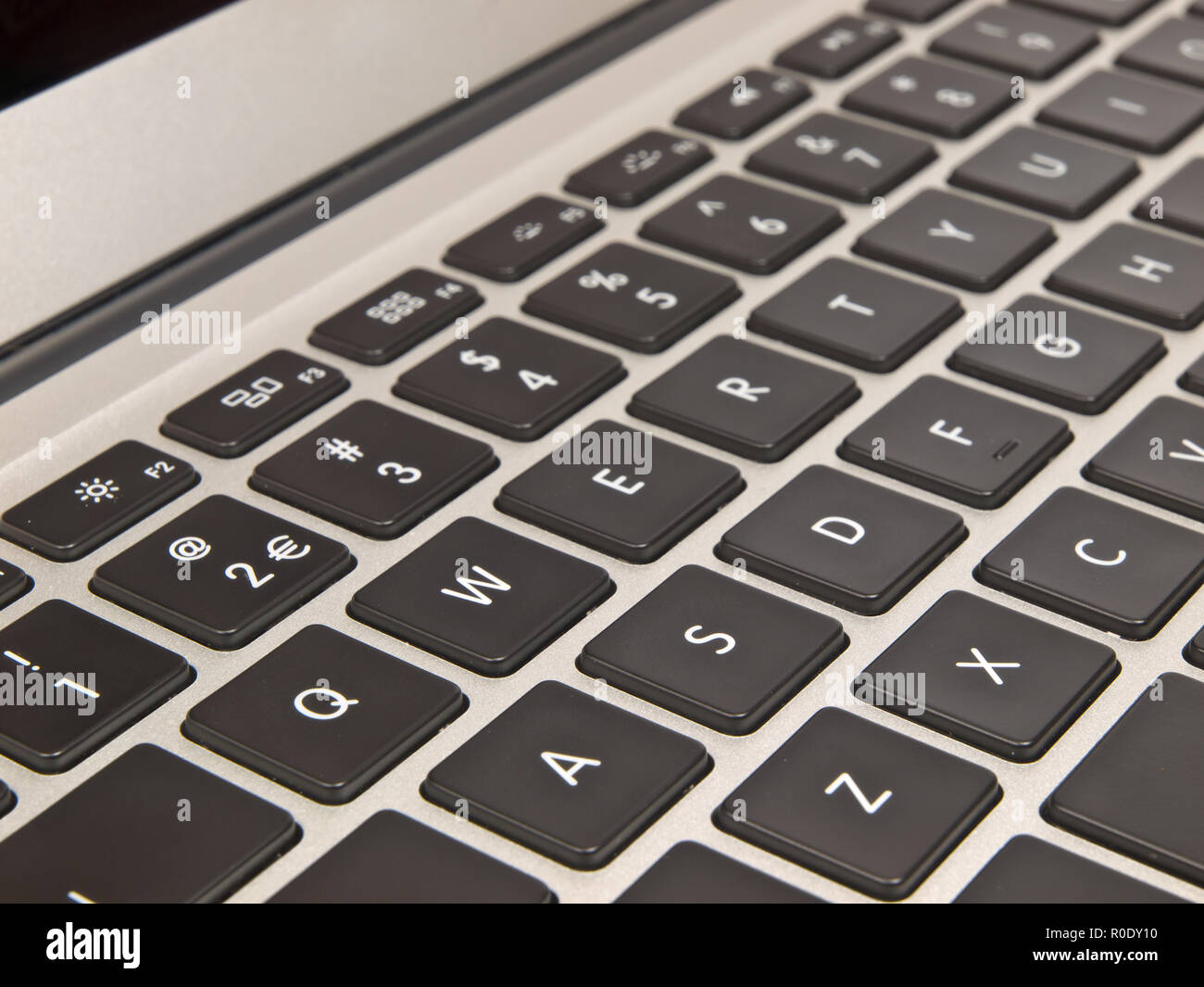 QWERTY Keyboard on a Modern Notebook Computer Stock Photo - Alamy