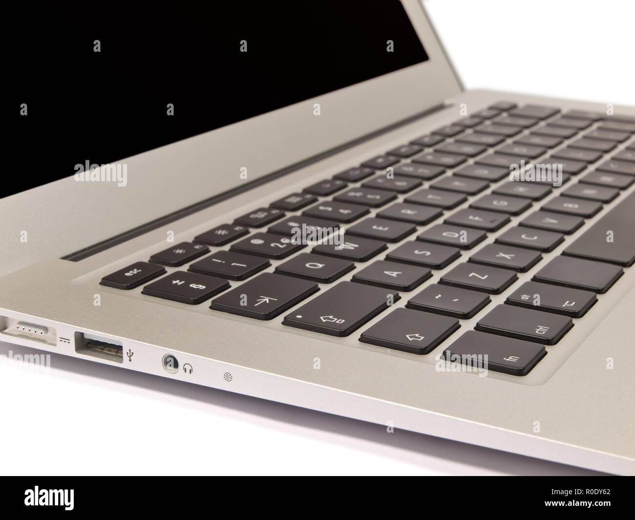 Keyboard on a Modern Notebook Computer, Isolated on White Stock Photo ...