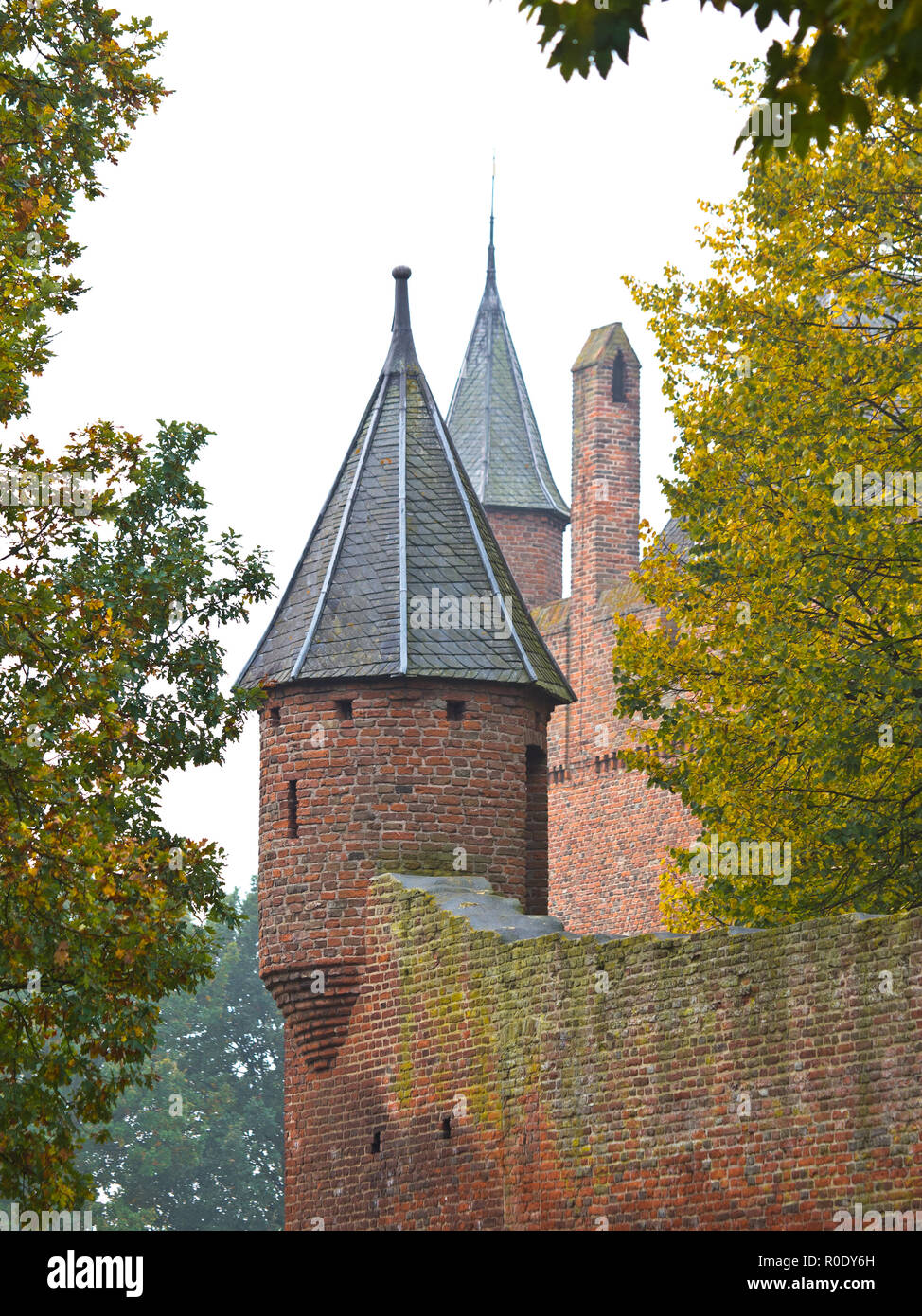 Tower Turret of a Medieval Castle in Europe with White Background Stock ...