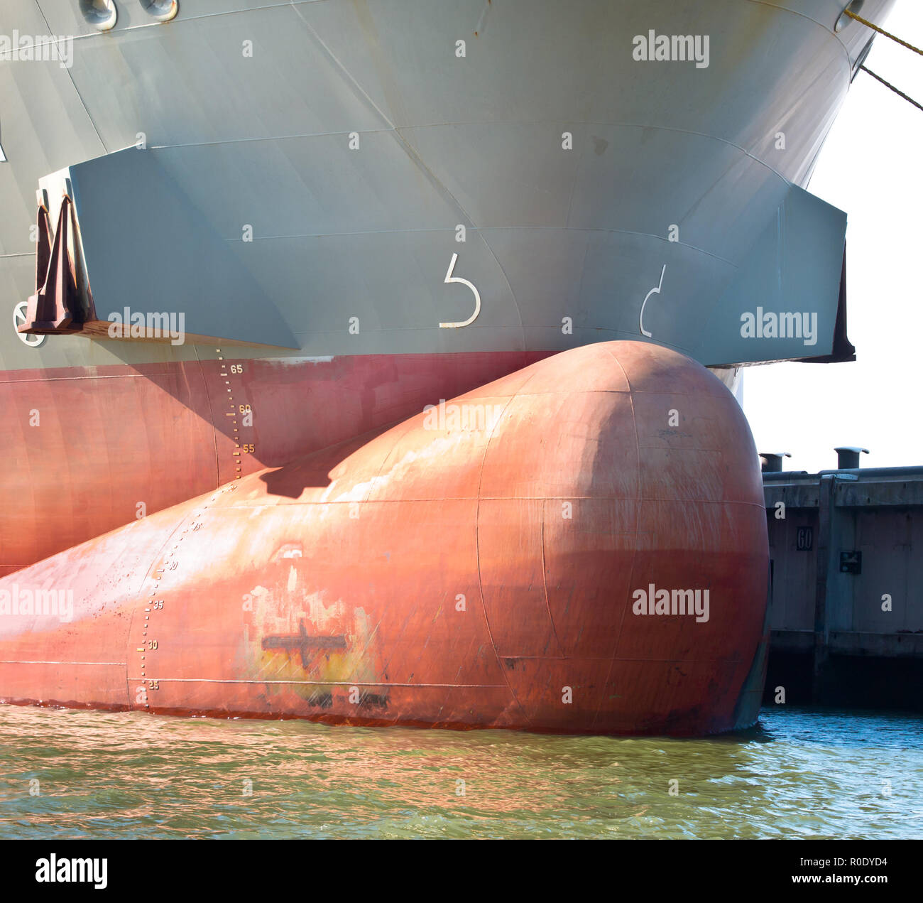 Close up of the prow of a freight container ship Stock Photo - Alamy