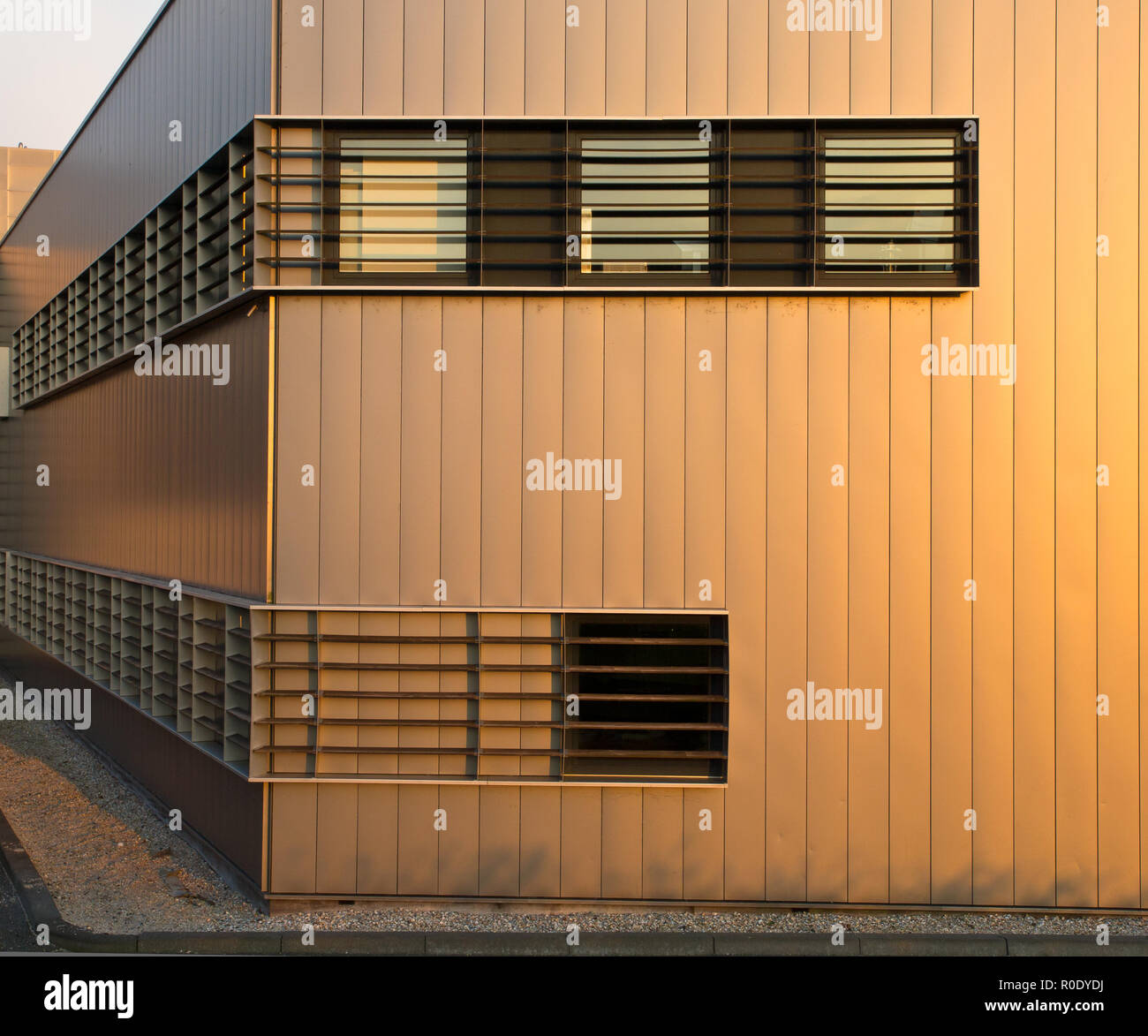 Modern Metal Exterior of an Industrial Building Stock Photo - Alamy