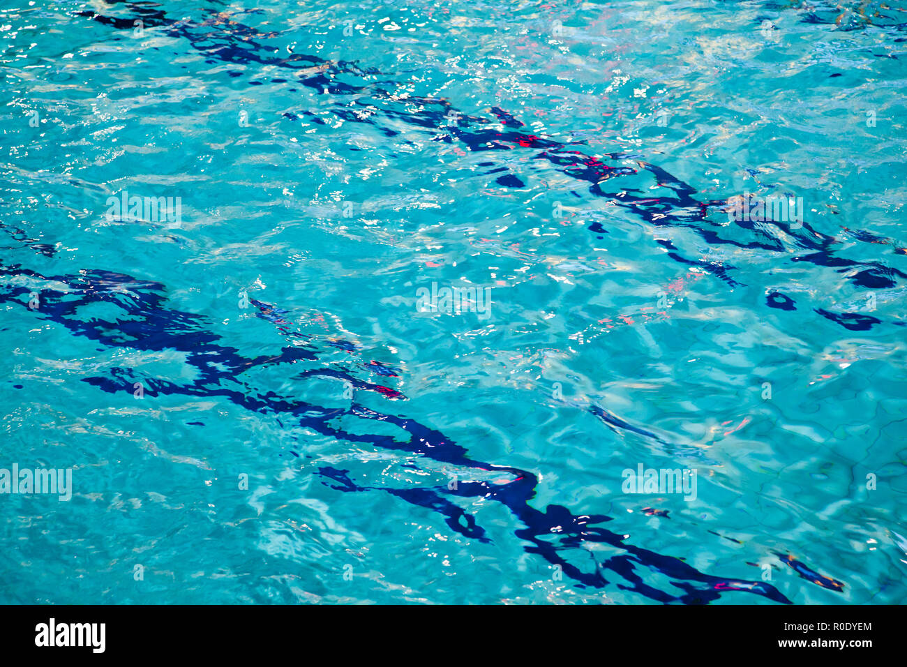 Inviting Turquoise Swimming Pool with Lines Stock Photo - Alamy