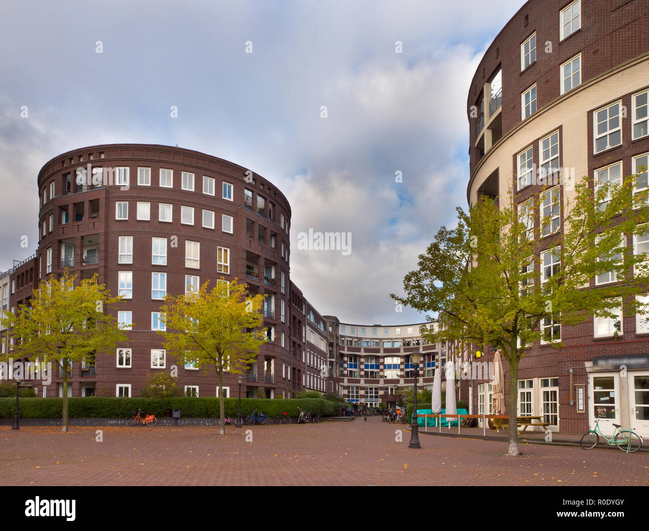 Amsterdam Urban City Scene with Apartments and Trees Stock Photo - Alamy