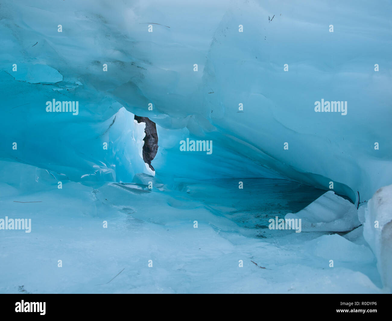 Blue Ice on the Franz josef Glacier, West coast, New Zealand Stock ...