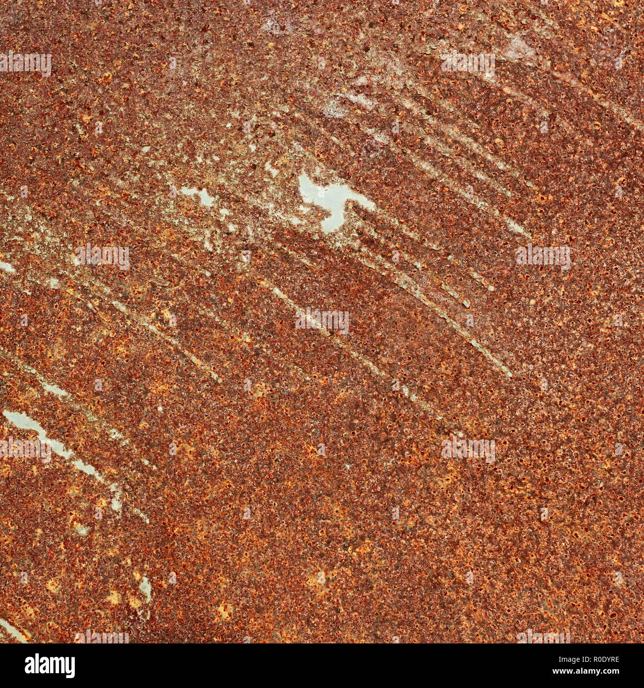 Detail of rusty sheet metal with the pain remnants Stock Photo - Alamy