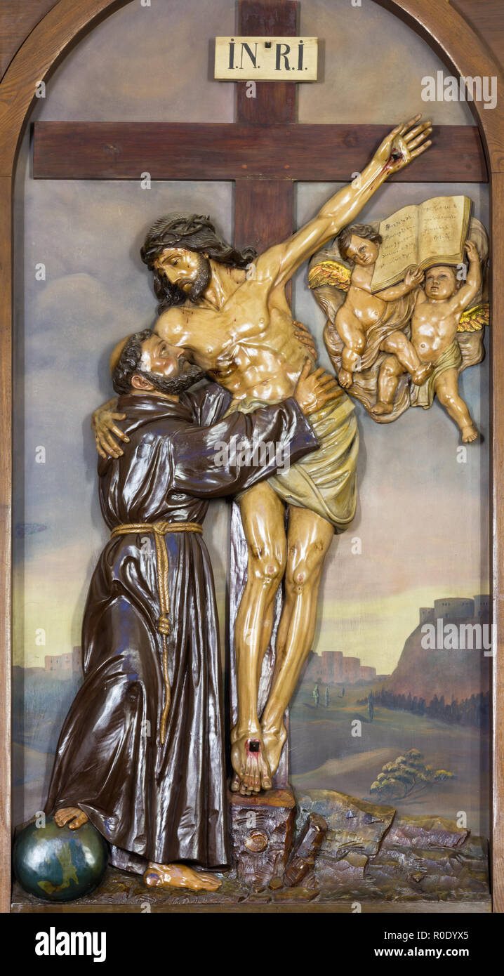 REGGIO EMILIA, ITALY - APRIL 12, 2018: The relief Jesus Christ on the ...