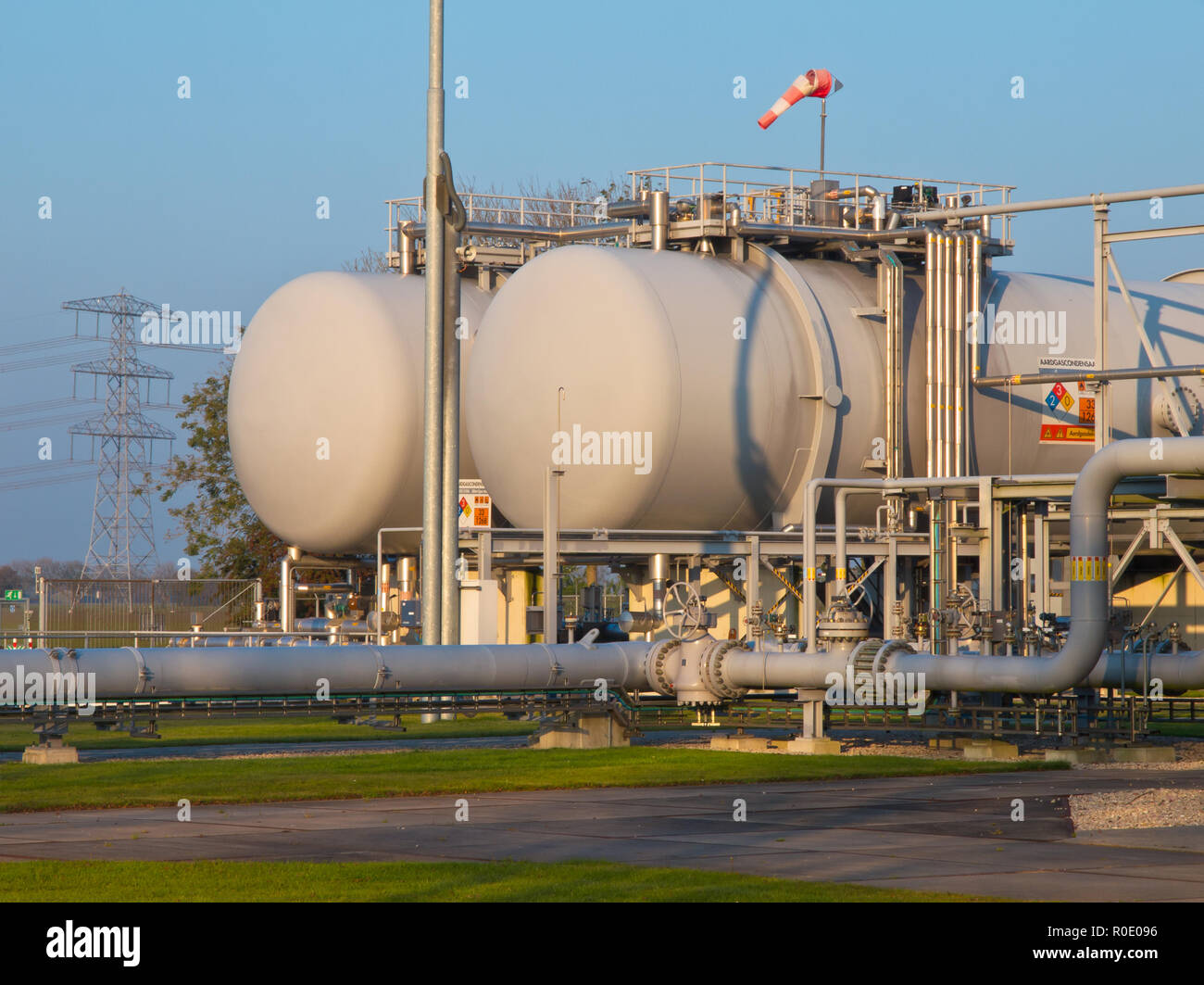 Natural gas production unit during sunset Stock Photo - Alamy