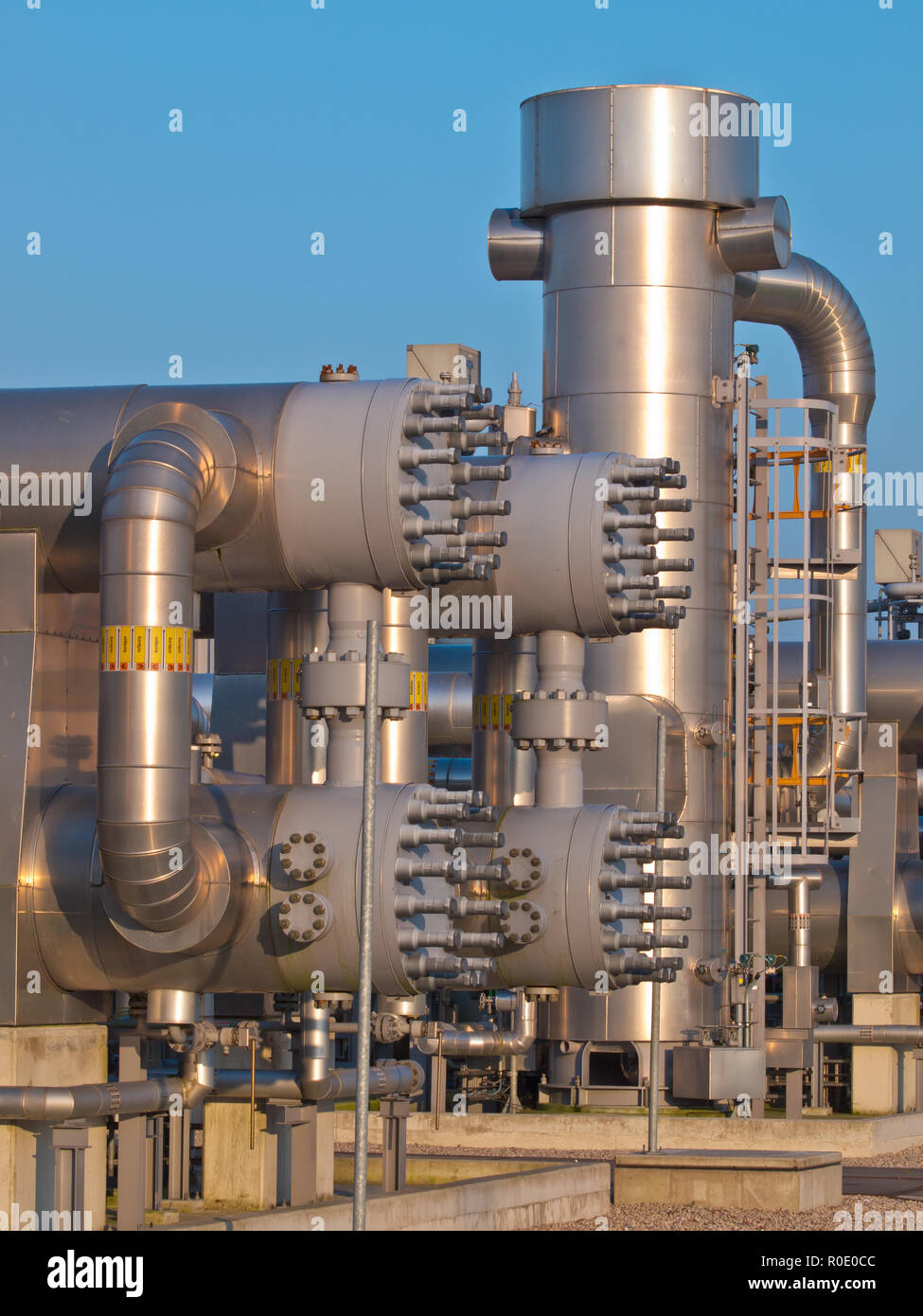 Part of a modern natural gas processing plant during sunset Stock Photo ...