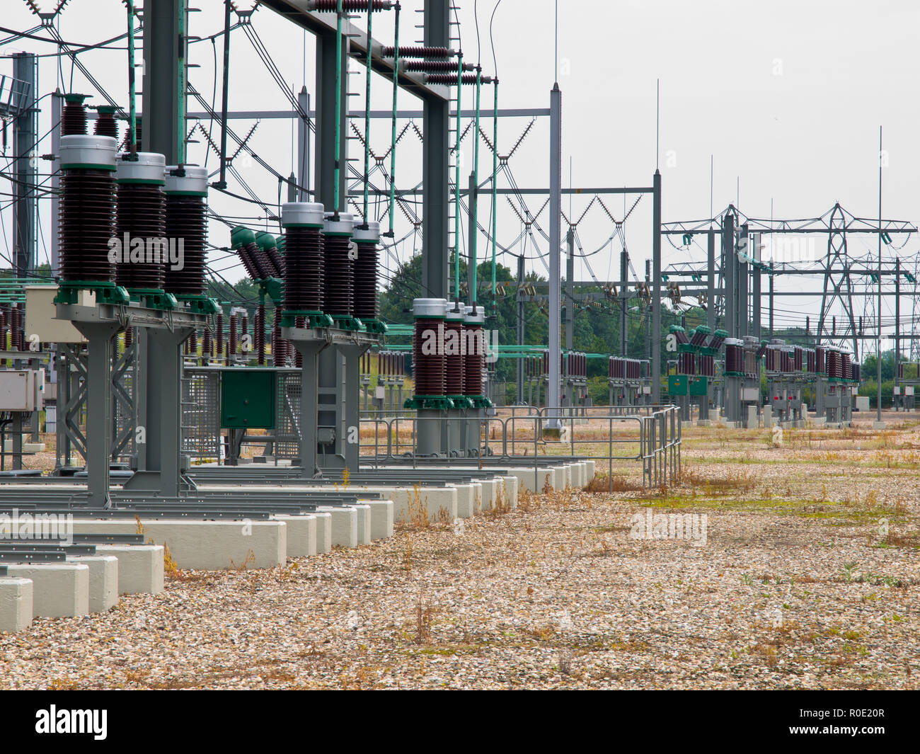 high power transformation system site with white background Stock Photo ...
