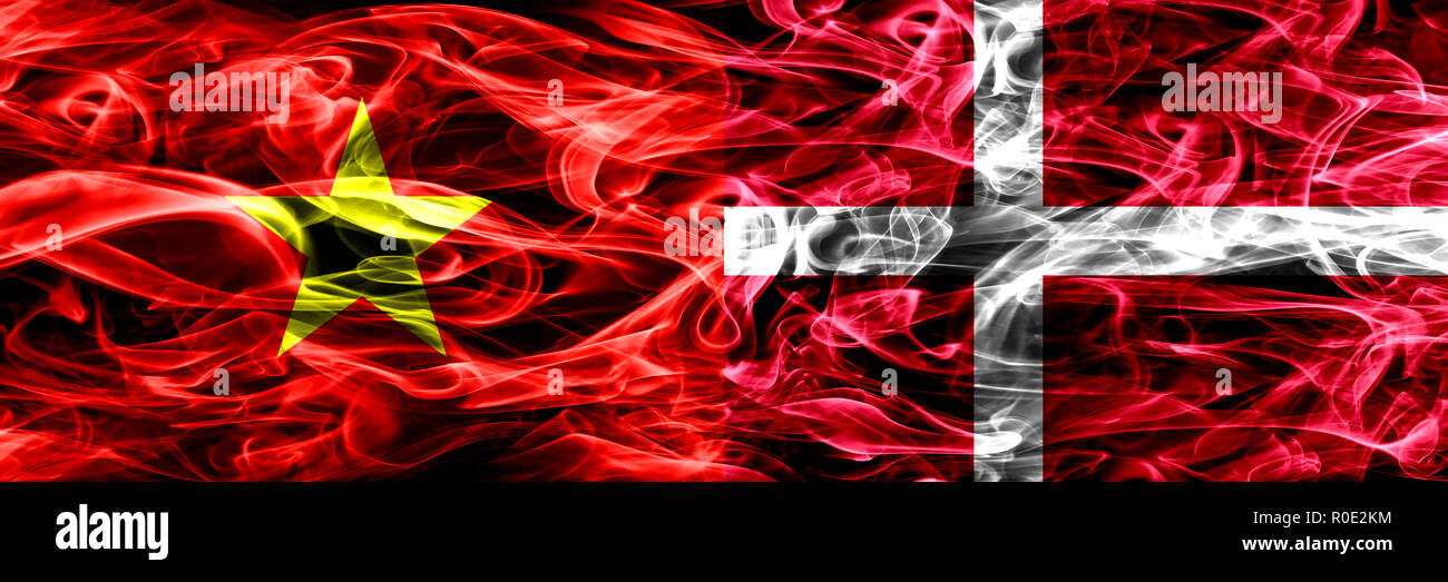 Socialist Republic of Viet Nam vs Denmark, Danish smoke flags placed ...