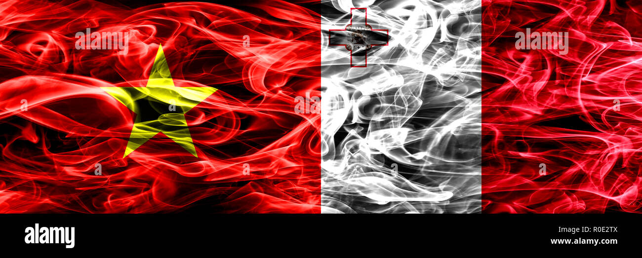 Socialist Republic of Viet Nam vs Malta, Maltese smoke flags placed ...