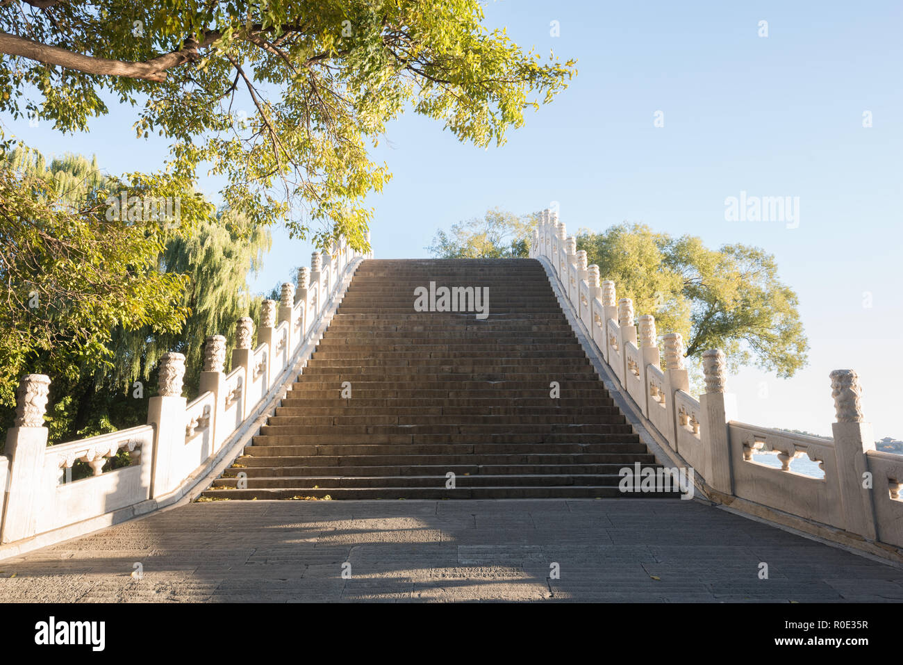 Jade Belt Bridge, a famous arch bridge at the causeway of Summer Palace ...