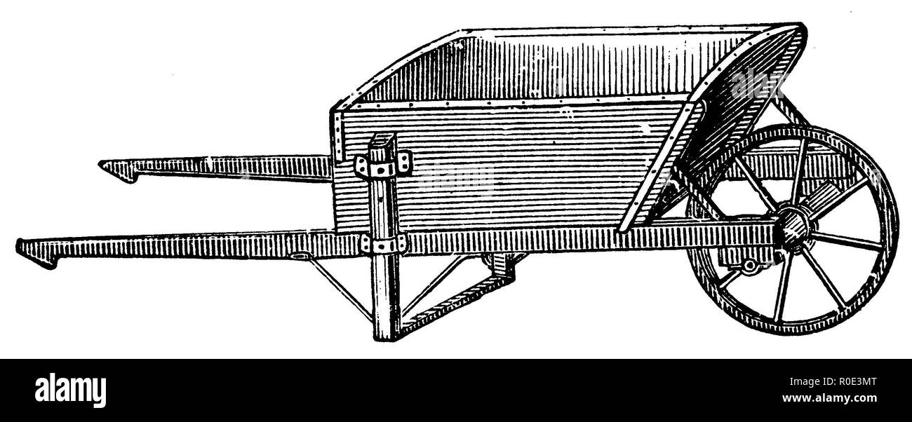 Wheelbarrow drawing Cut Out Stock Images & Pictures - Alamy