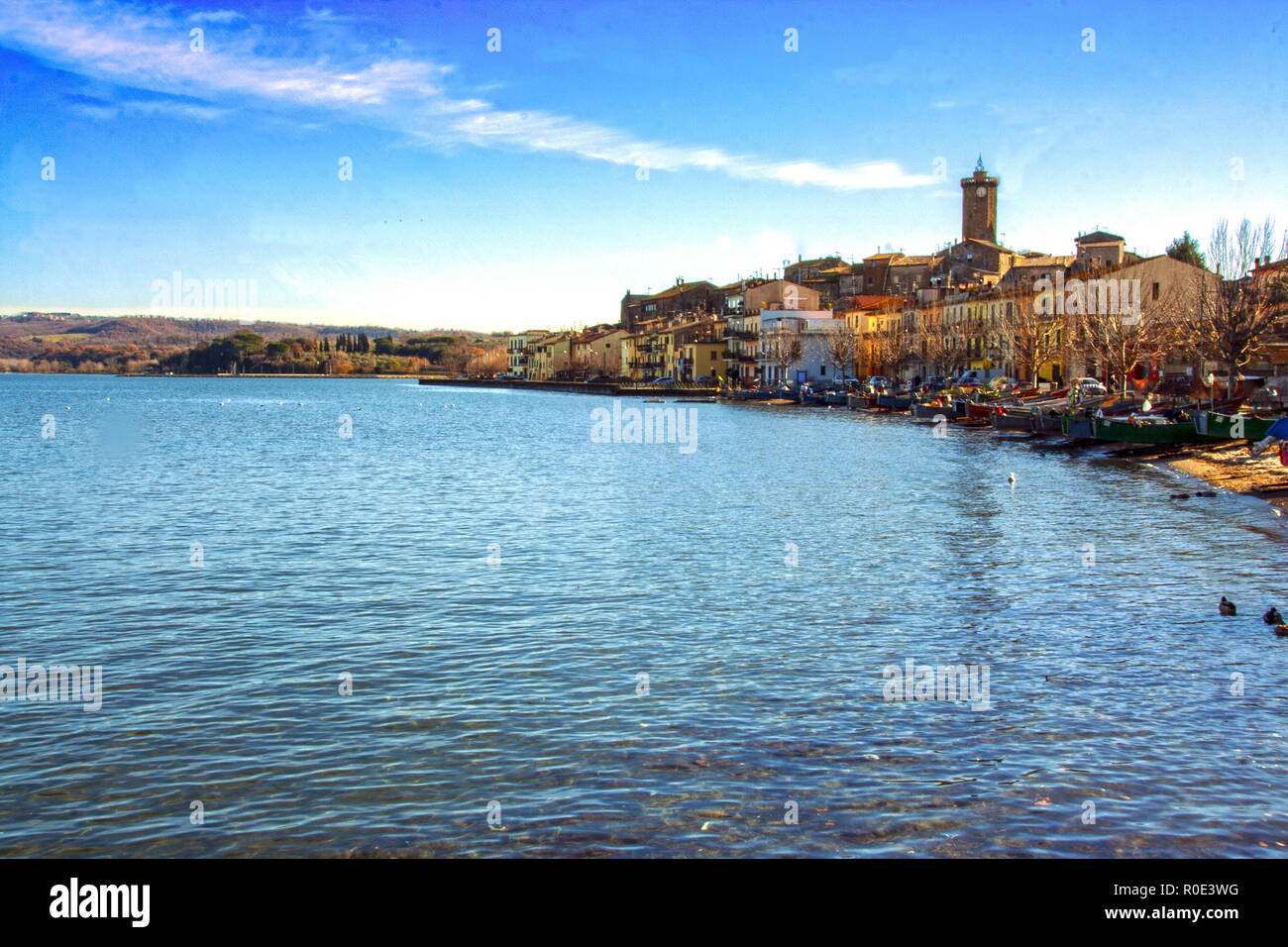view of the burg of Marta on Bolsena lake, Lazio, Italy Stock Photo - Alamy