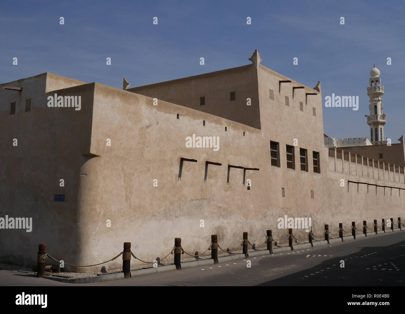 Back of the Beit Sheikh Isa bin Ali House with the minaret of the ...