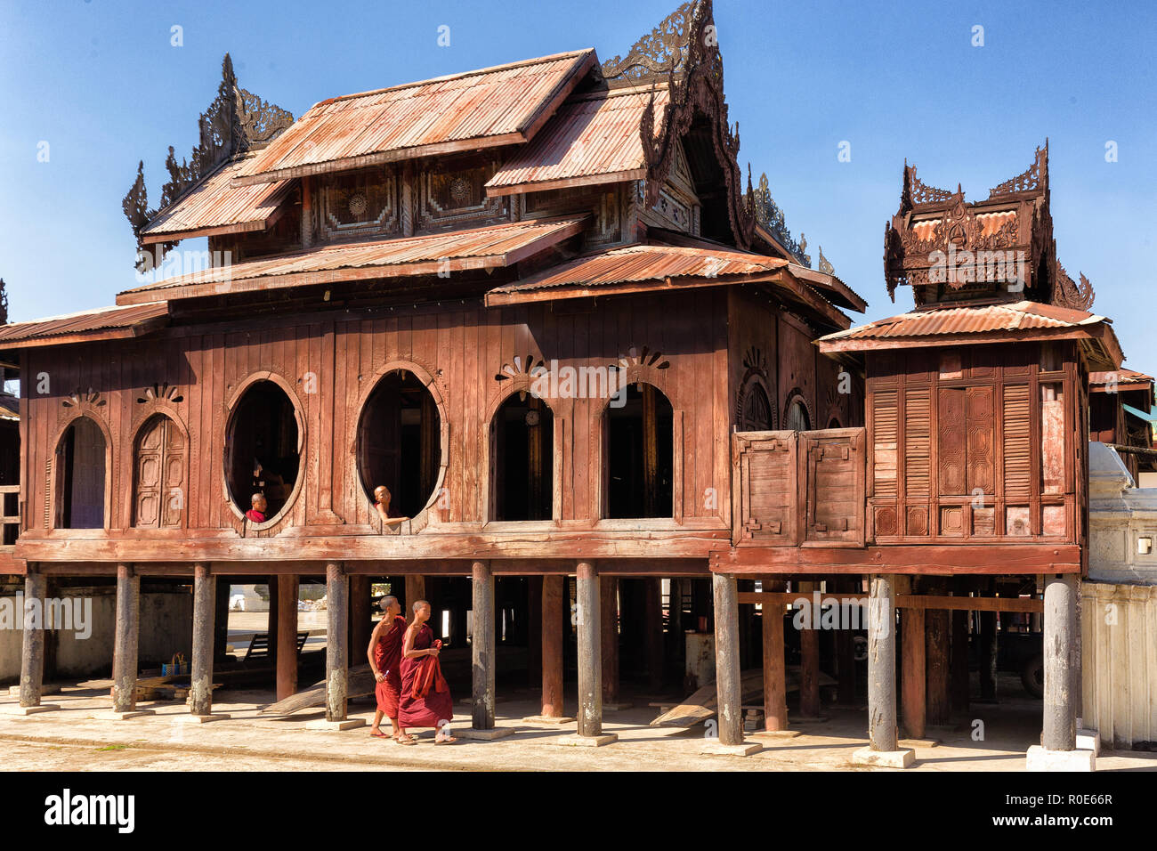 Novice monks walking hi-res stock photography and images - Alamy