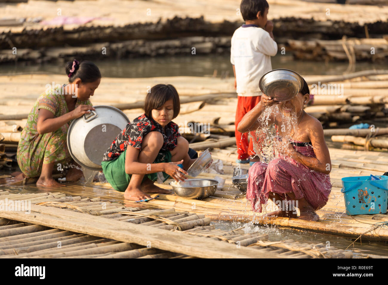 Girl washing in river hi-res stock photography and images - Alamy
