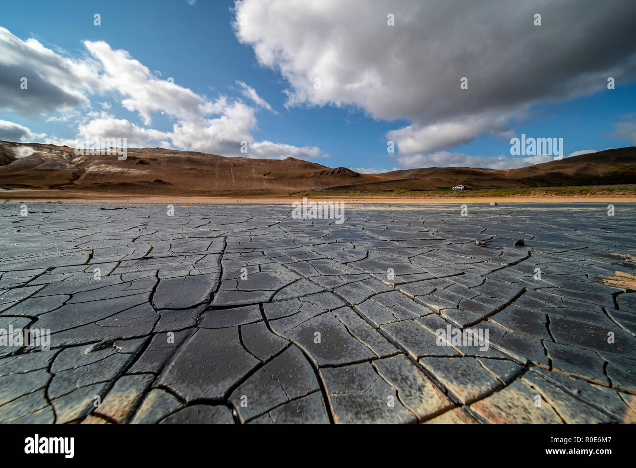 Cracked, dried mud, Iceland Stock Photo - Alamy