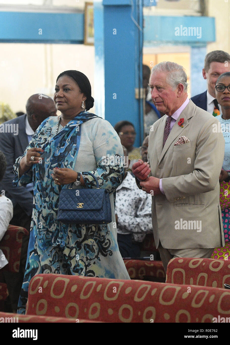 The Prince of Wales arrives with First Lady Rebecca Akufo-Addo for a ...
