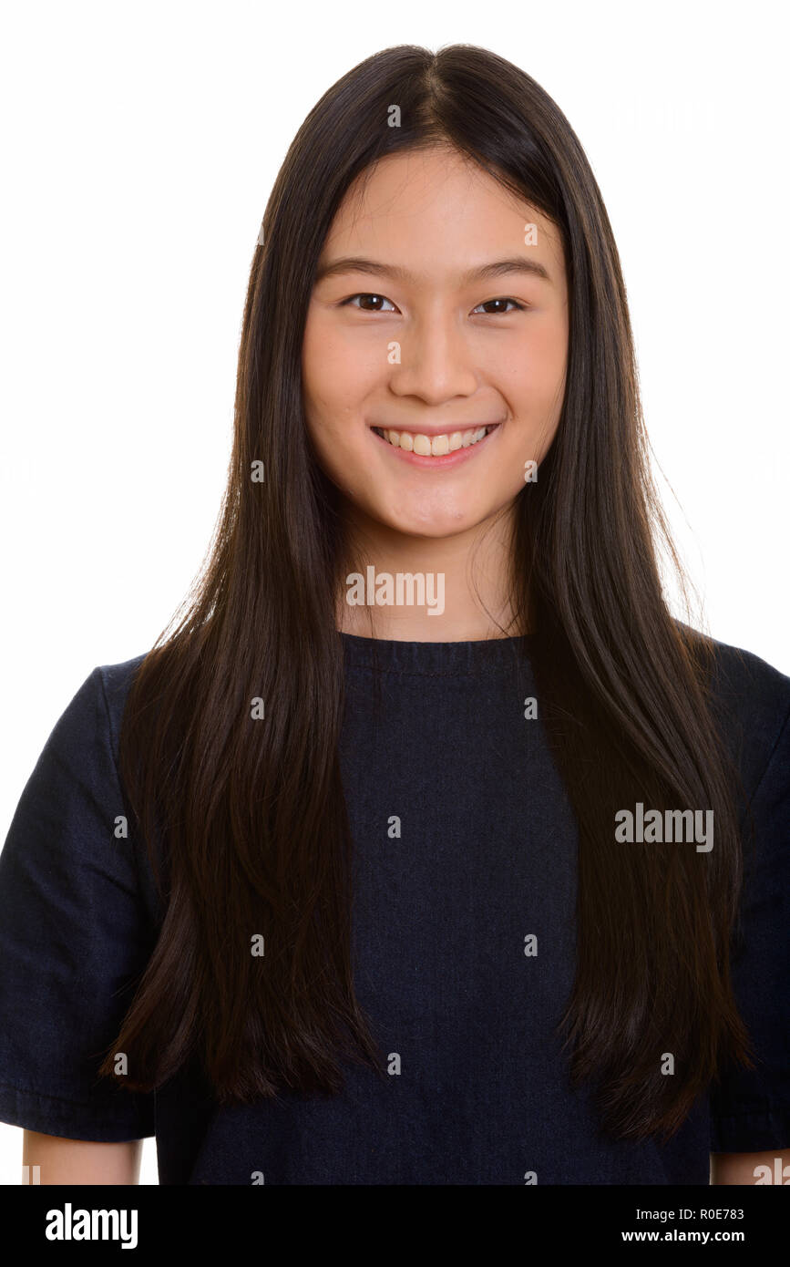Portrait of young happy Asian teenage girl smiling Stock Photo - Alamy